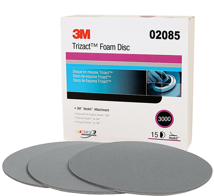 3M 02085 6" Trizact™ Hookit™ Foam Abrasive P3000 443SA 15 DISCS ...